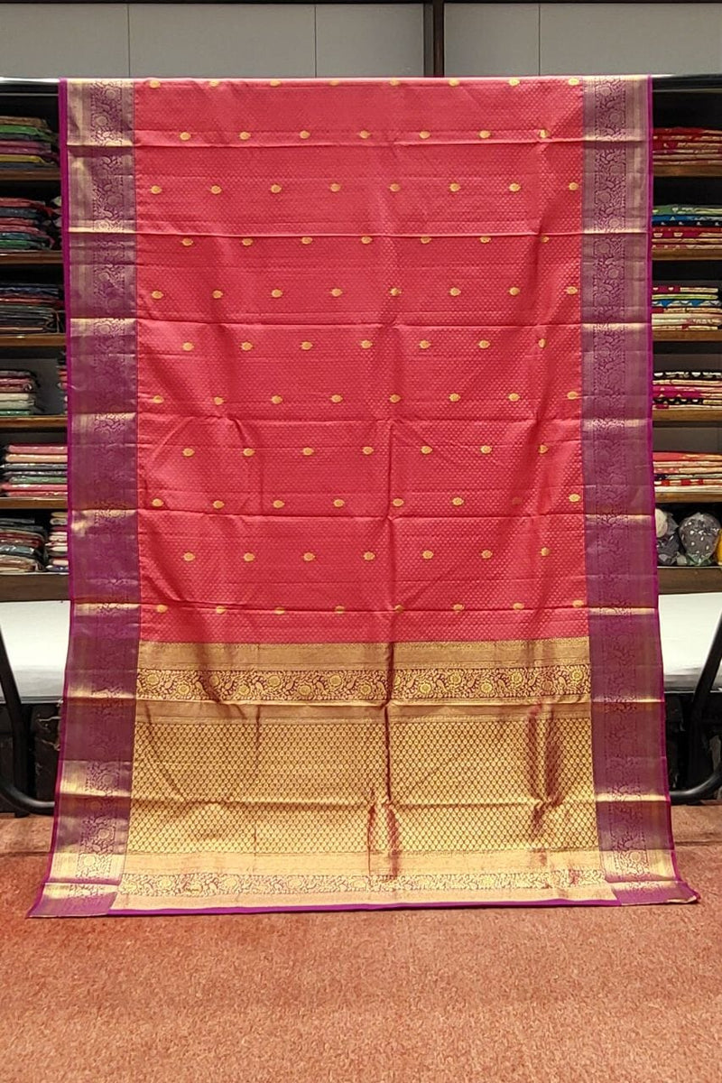Buy Pure Kanjivaram Silk Saree In Pink-Sundari